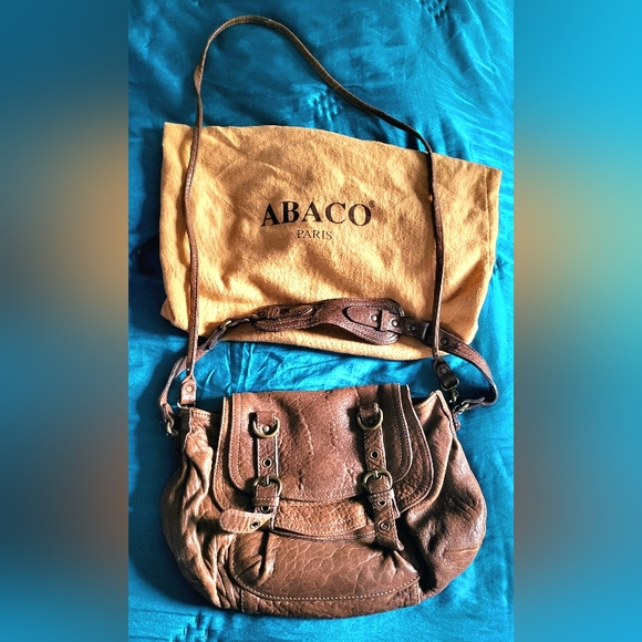 Abaco Paris | Bags | Vintage Abaco Paris Authentic Brown Leather ...
